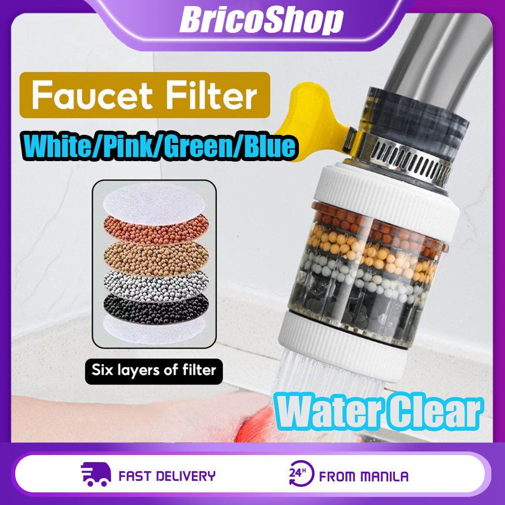 6 Layers Faucet Filter Water Saving Kitchen Splash Proof Water Purifier ...