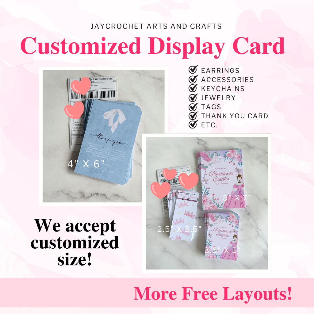 Customized Display Card Backing Card Thank you Card Part 2 | Shopee ...