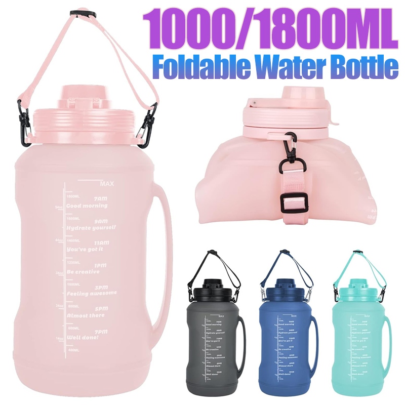 1800ml Tumbler Foldable Silicone 1000ml Water Bottle Small Tumbler -20~100°C Food Grade Water ...