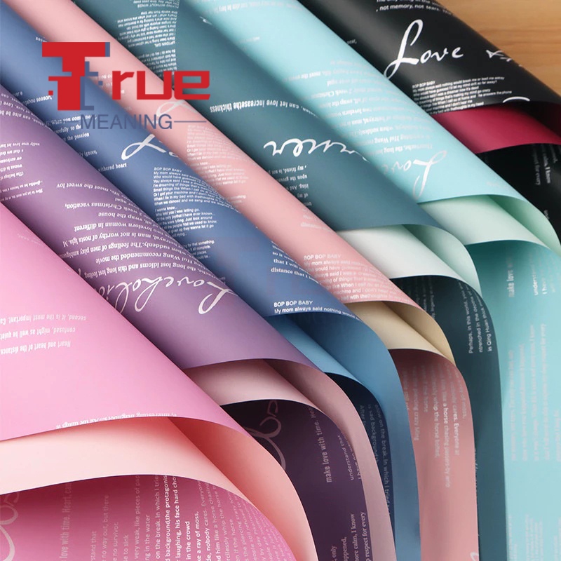 20pcs Bouquet Wrapper Paper Two-Color English Alphabet Paper Handmade ...