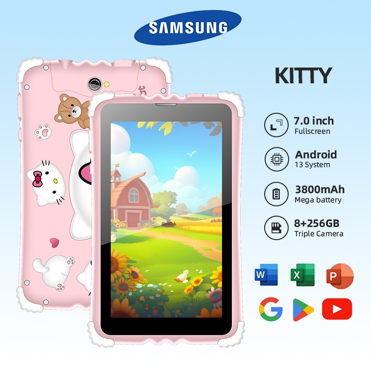 Sansung Tablet kitty Android Tablet Kids Tablet Learn tablet games, tablet drawing, tablet 7.2 ...