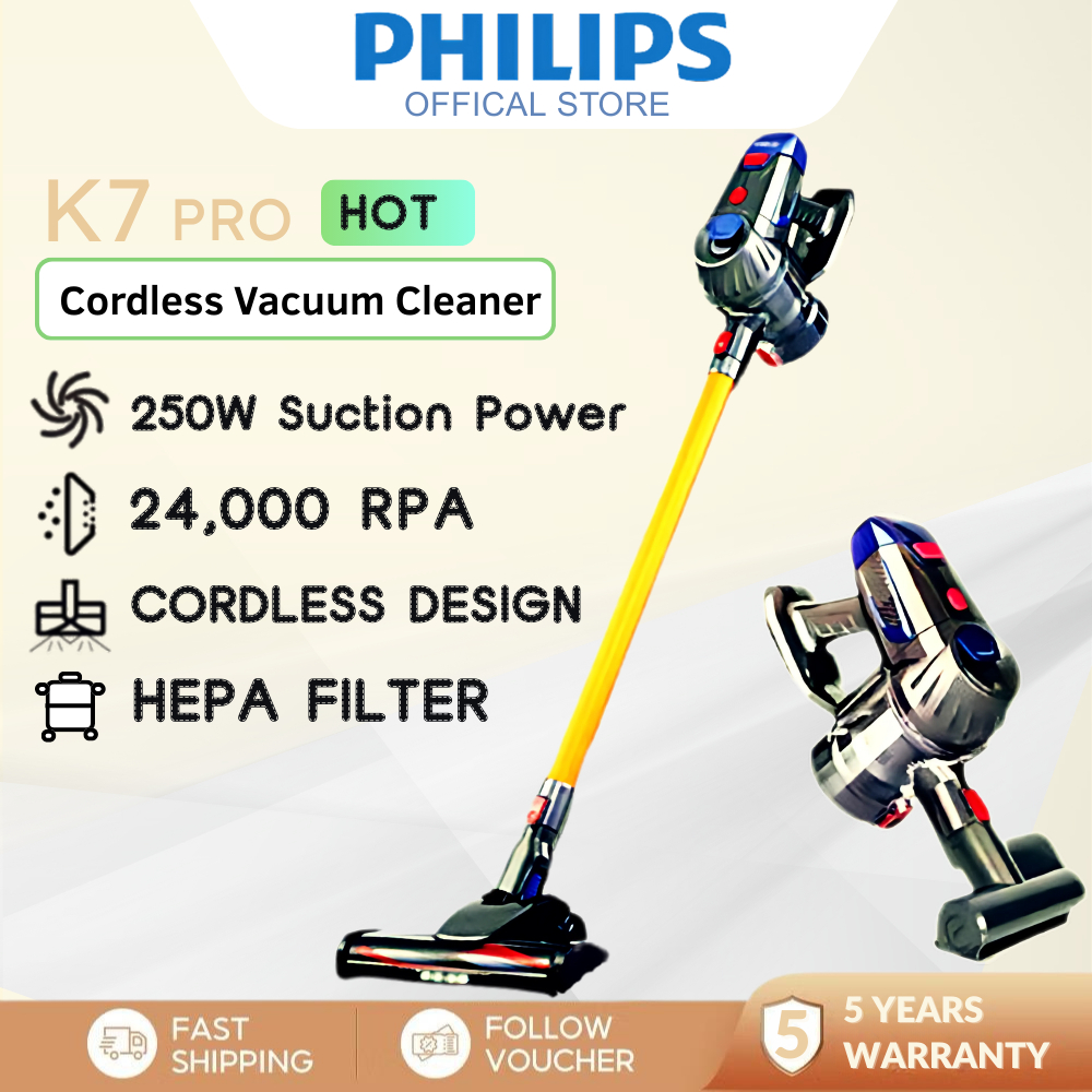 K7 PRO Cordless Vacuum Cleaner｜24,000Pa Suction｜22.2V Battery｜HEPA ...
