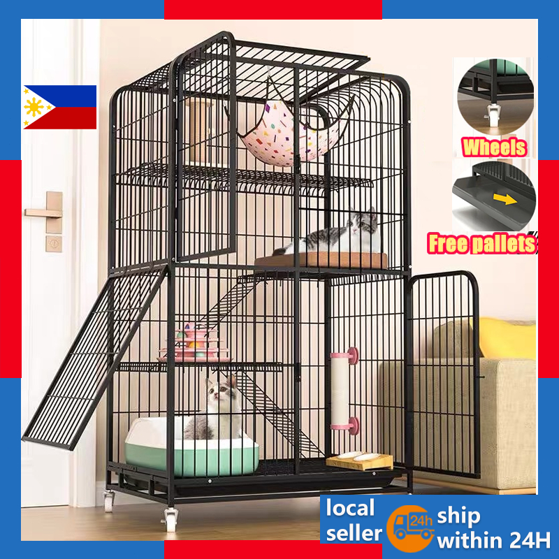 Cat Cage 2/3/4 Layer Cat Cage Large Cat House Heavy Duty With Wheels ...