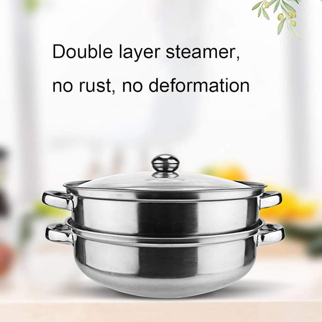 2-Layer steam Pot, Stainless Steel pots, 2-Layer 28 cm/11 inch steam ...