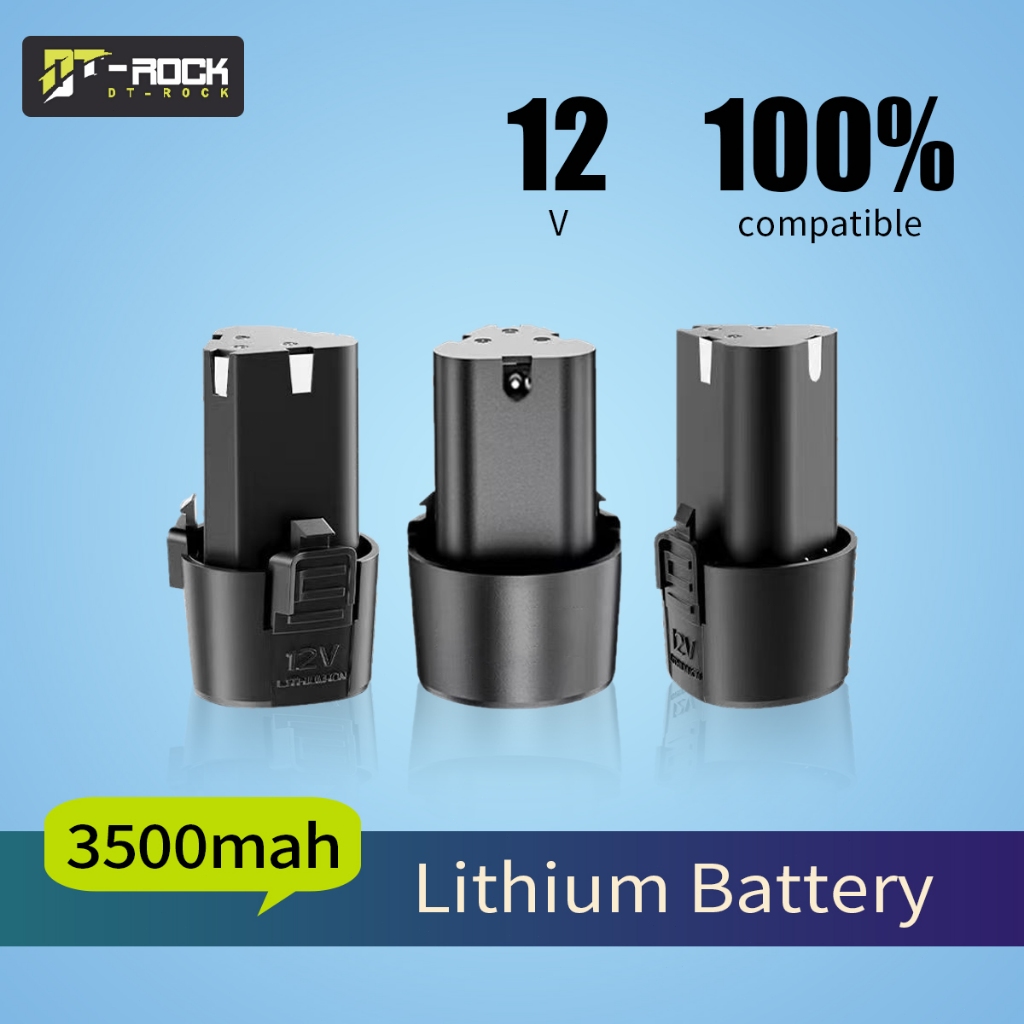 DT-ROCK 12V Battery for Cordless Drill Lithium Battery Lithium Ion ...