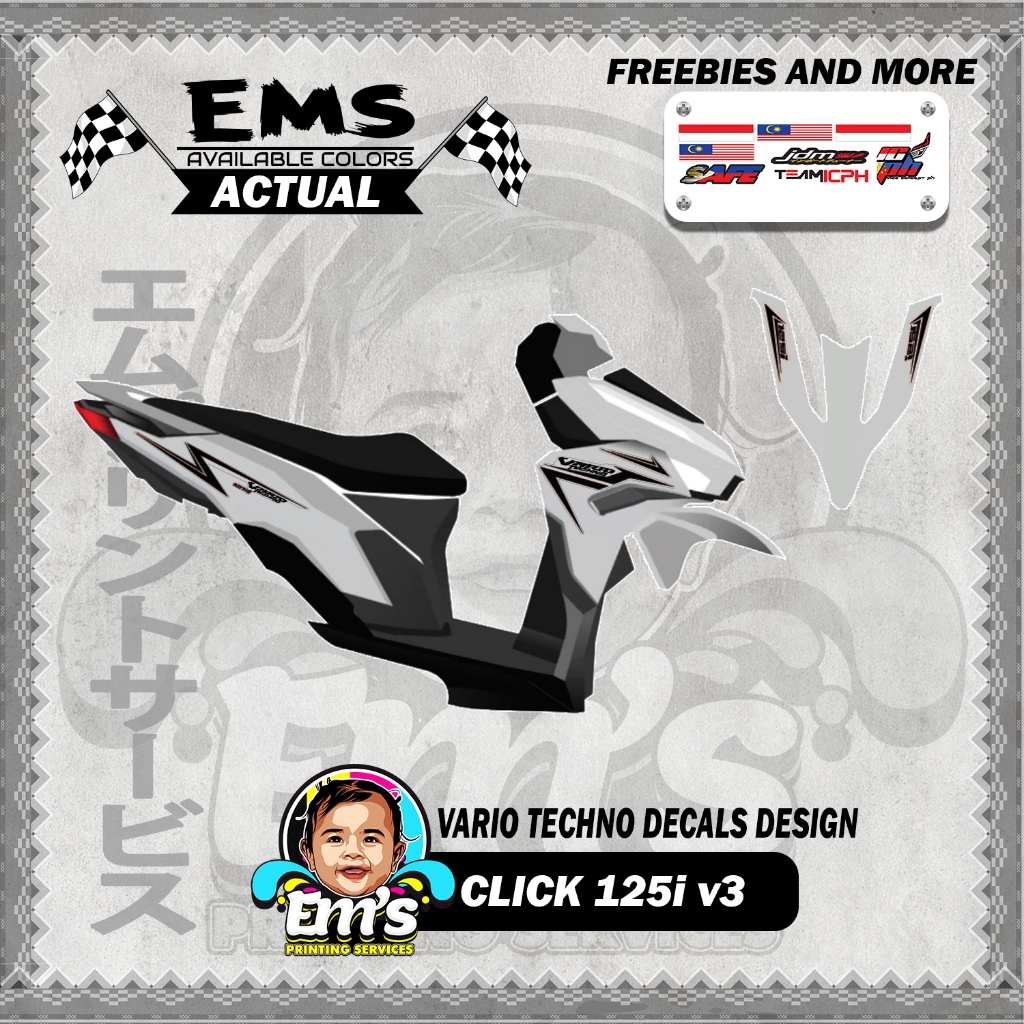 HONDA CLICK 125i/125 V3 VARIO TECHNO New Decals Sticker | Shopee ...