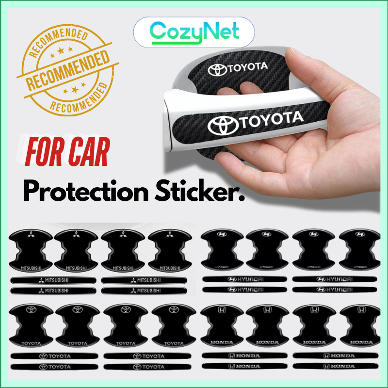 8pcsCar Door Handle Anti-scratch Sticker Car Door Protection Film Easy ...