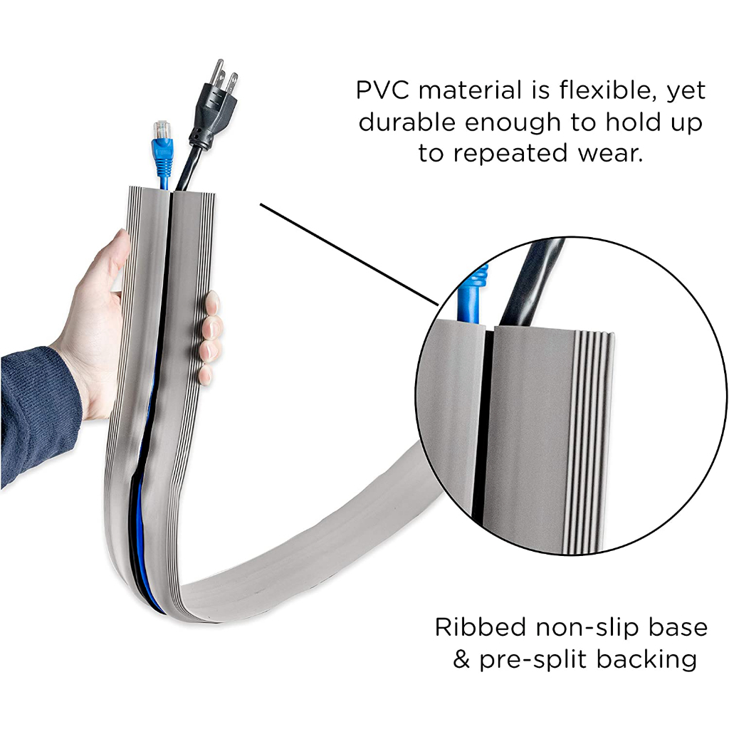 【3 Years Warranty】1M/5M Flexible Rubber Floor Molding | Wiring Duct ...