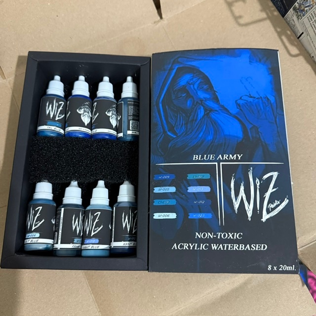 WIZ BLUE ARMY SET - Waterbased Non-Toxic Acrylic Hobby Paints Set ...