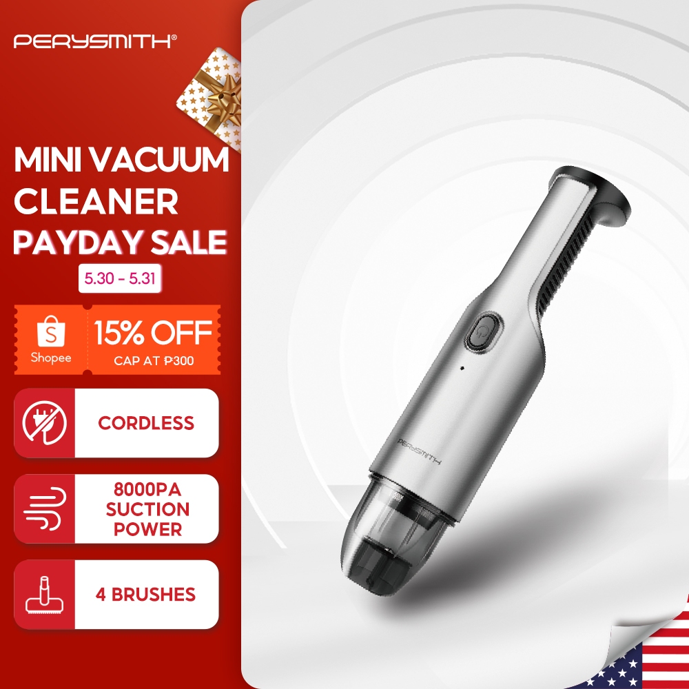 PerySmith Cordless Handheld Vacuum Cleaner for Car and Home Vacuum XS1 ...