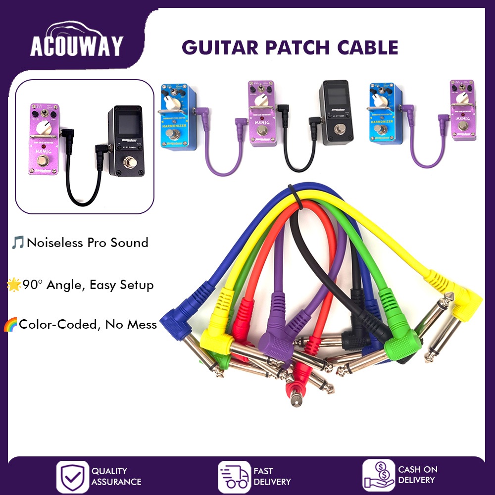 6Pcs/set Effect Pedals Patch Audio Cable Leads 6.35 Angled Plug Low ...