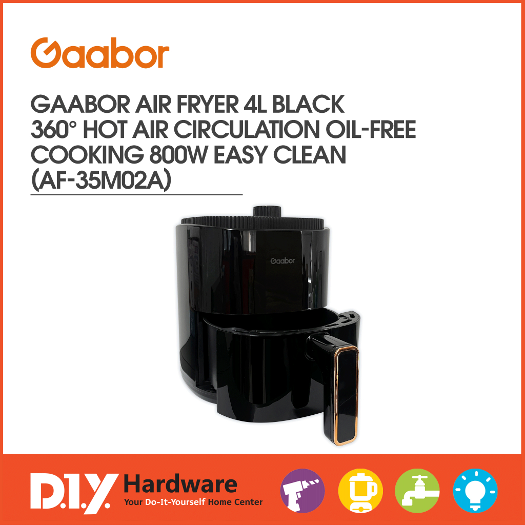 GAABOR Air Fryer 4L AF-35M02A Black | 360° Hot Air Circulation | Oil ...