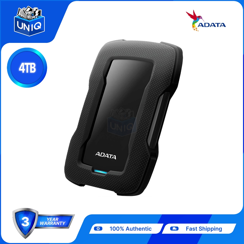 Adata HD330 4TB (Black) 2.5 Rugged and Shockproof External Hard Drive with USB 3.0 | Shopee ...