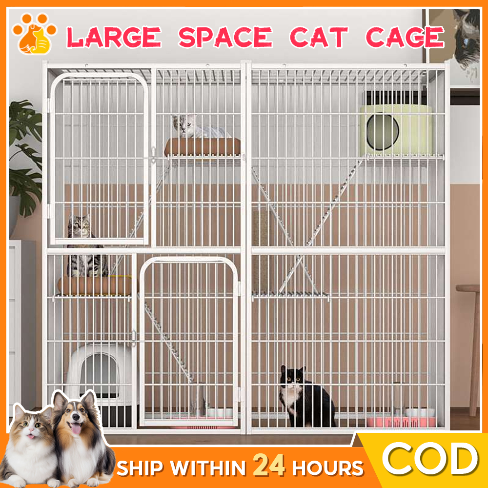Large Space Cat Cage 4 Layer Large Platform Cage for Cat villa Easy ...