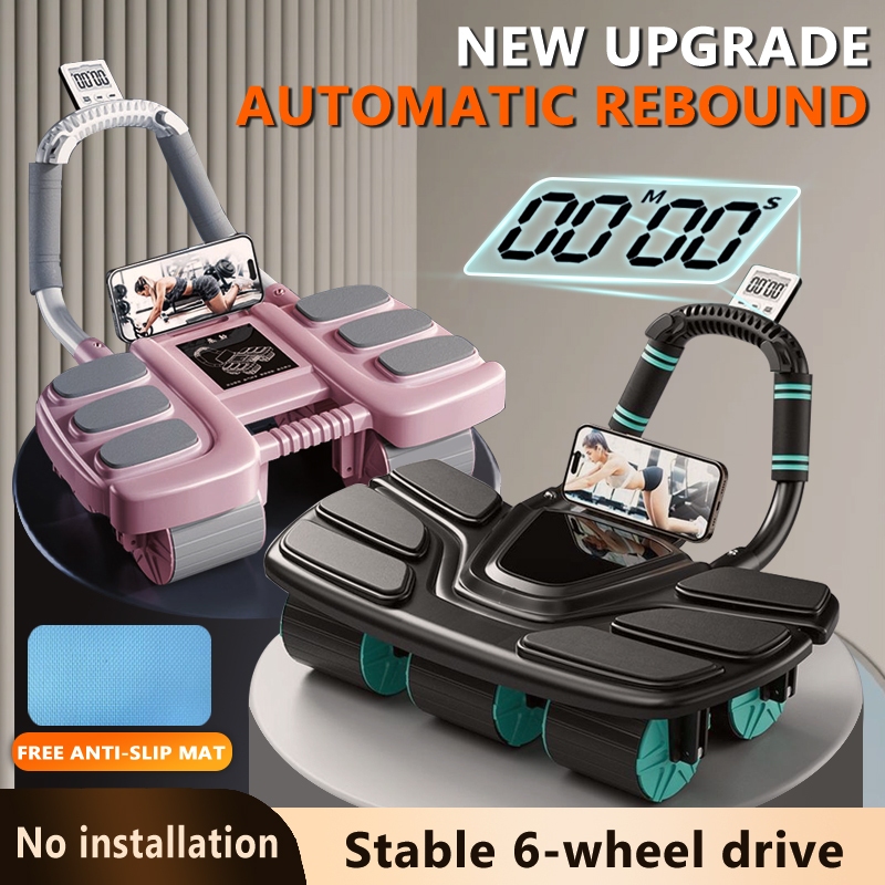 （Upgrade 6 wheels）Beginner Abdominal Health Wheel Support Rebound Ab ...