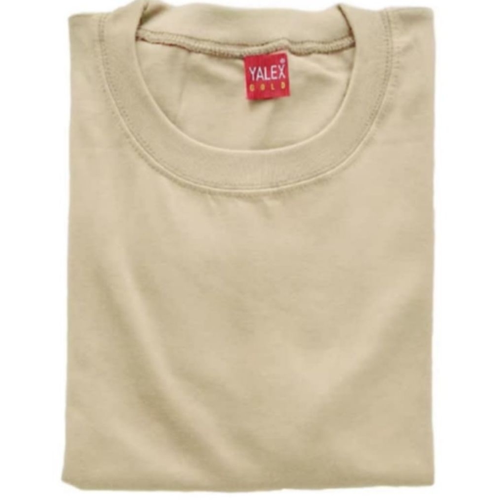 Yalex Plain Shirt Khaki Roundneck for kids and adult sizes | Shopee ...
