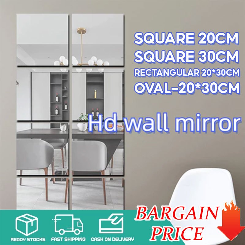 (1/2/3Pcs) 3d Mirror Wall Sticker/Self Adhesive Acrylic Reflective ...