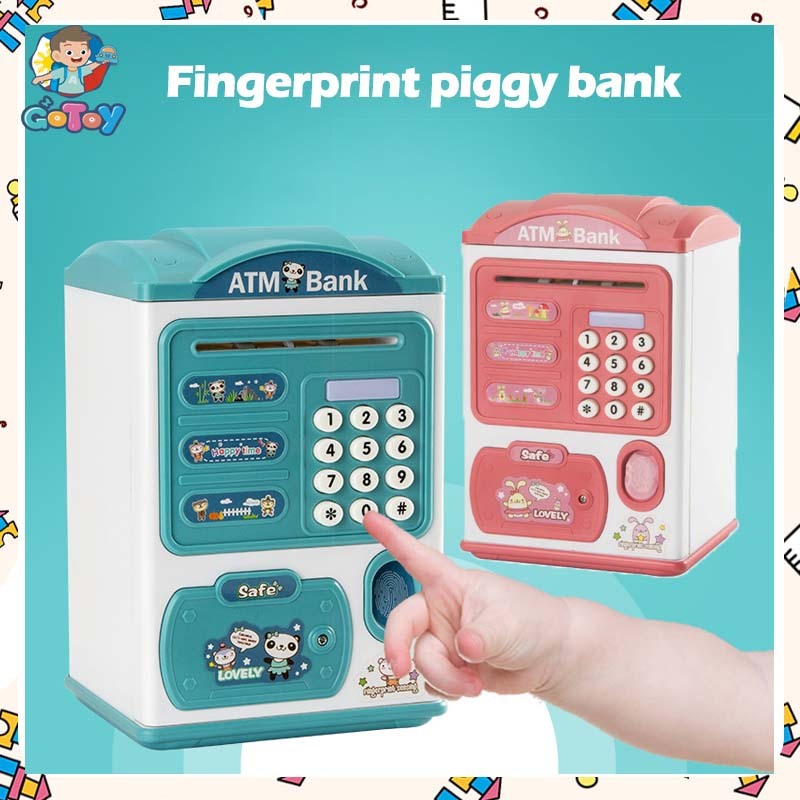 Fingerprint Piggy Bank Coin Box Intelligent Bank Toy Electronic ...