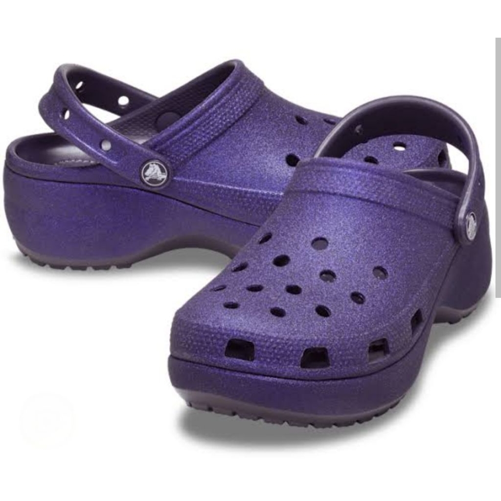 Crocs Women's #Baya Platform Glitter Clog in Dark Iris Color Size W6 ...