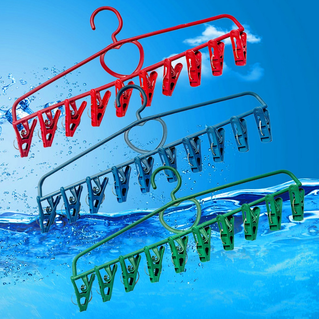 6pcs/set (10 Clips) Class A Hanger With Clip Sipit Laundry Hanger high ...