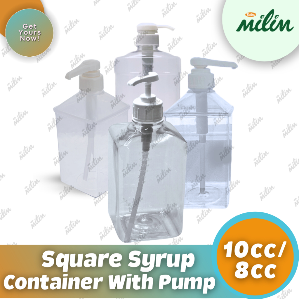 Plastic Glass Pump 10cc 8cc 1Liter Syrup Container with Pump | Shopee ...