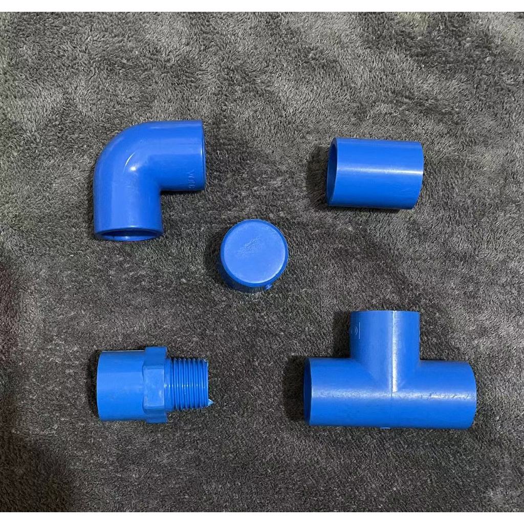 PVC blue fittings End Cap elbow coupling tee adapter 1 1/4” 1 1/2” 2 ...