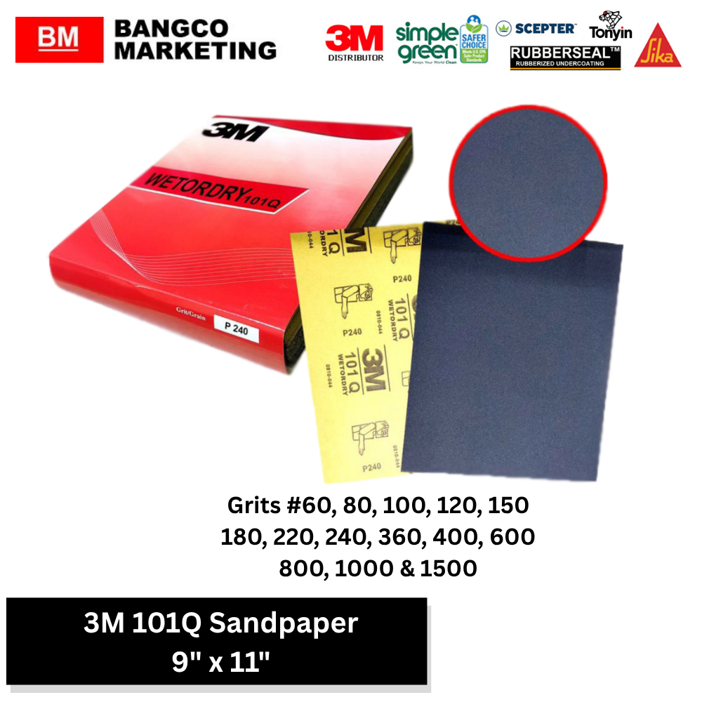 3M 101Q WETORDRY SANDPAPER GRIT 60 TO 2000 (10PCS) | Shopee Philippines