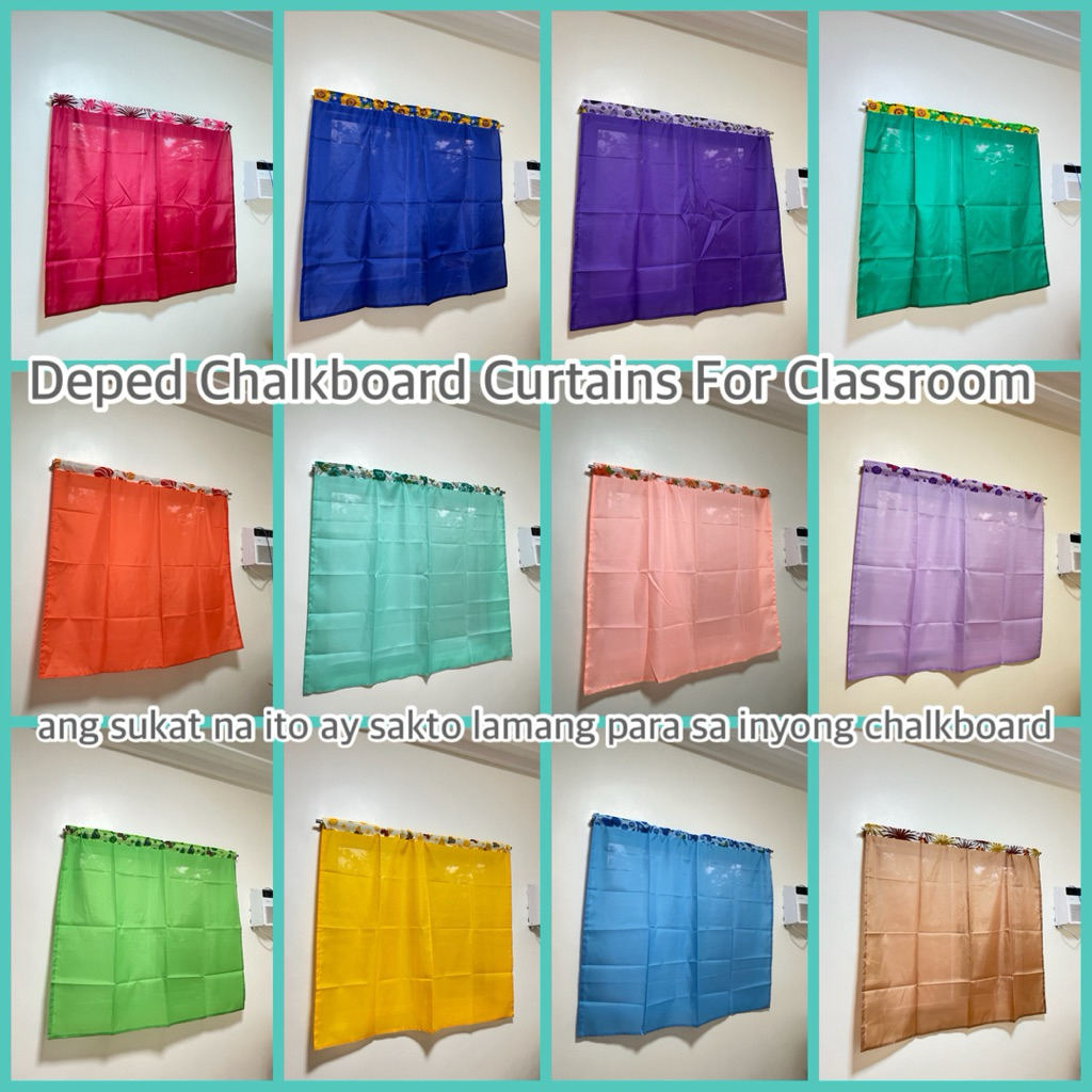 Plain Chalkboard Curtains For Deped Classroom high quality | Shopee ...