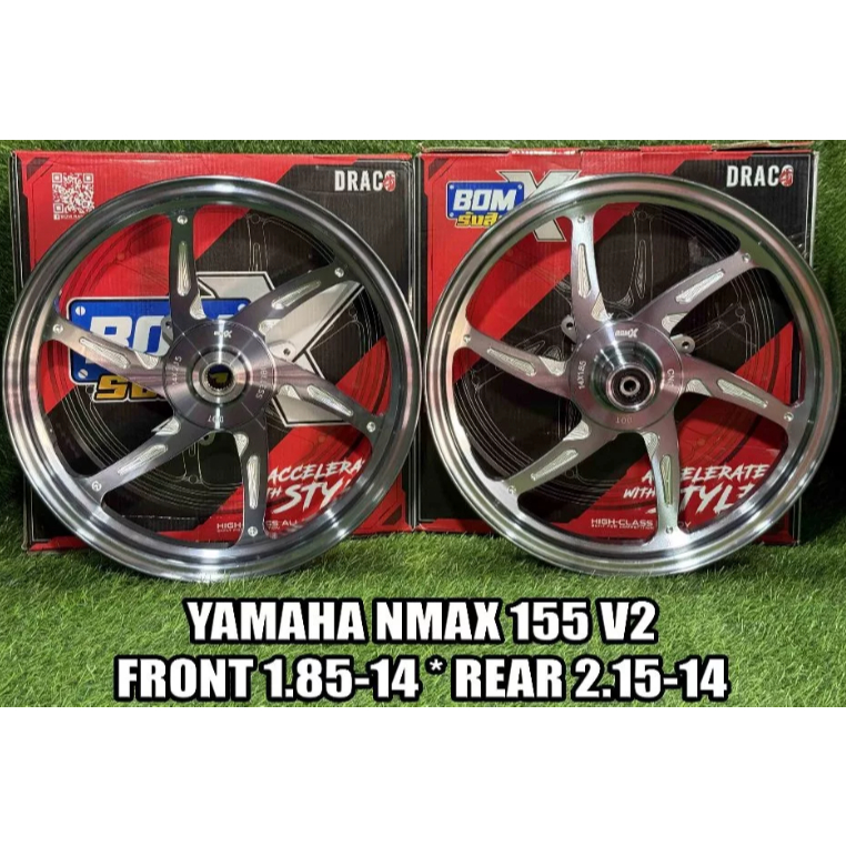 BOM RANGSIT CNC MAGS DRACO 14s 5 SPOKES YAMAHA NMAX 155 V2 (100% ...
