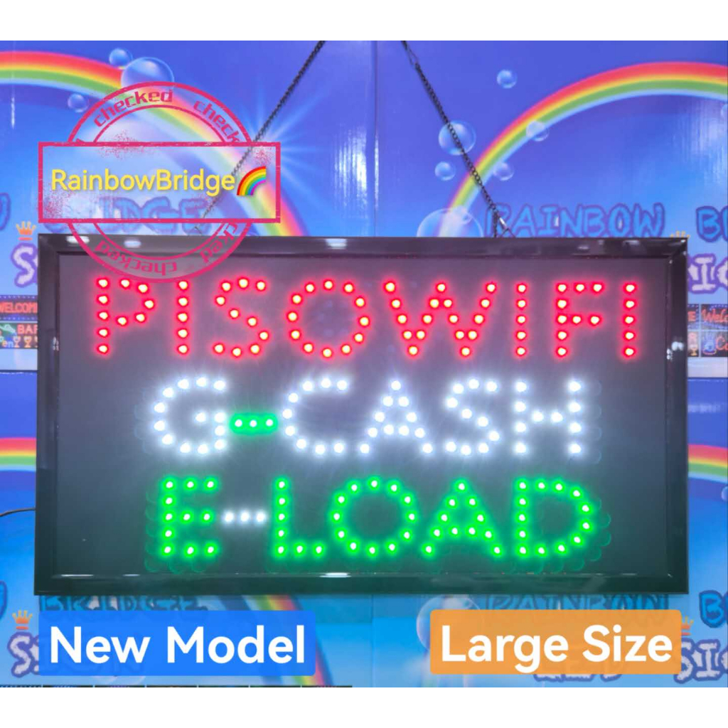 RAINBOW BRIDGE LED SIGN PISO WIFI GCASH E LOAD （New-Small-Large) #SIZE ...