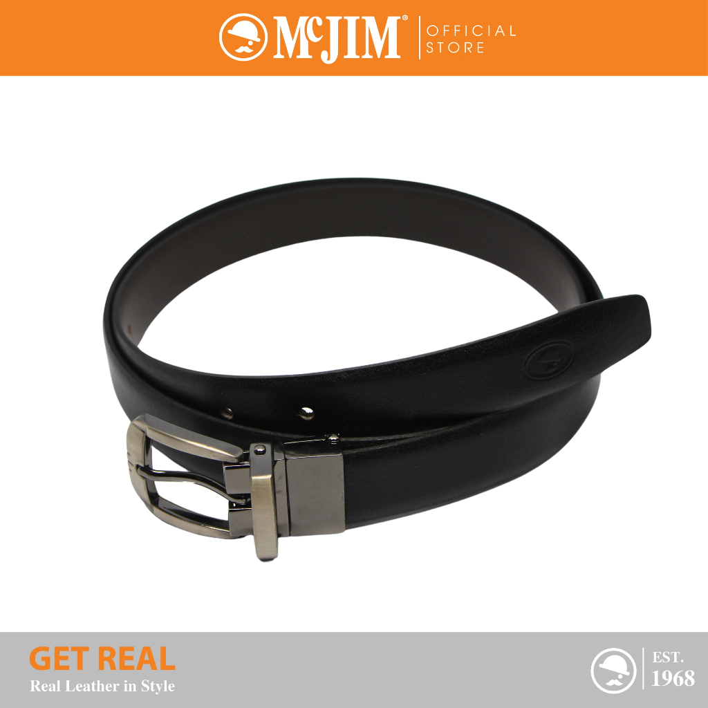 McJim Classic Reversible Leather Belt (25mm) | Shopee Philippines