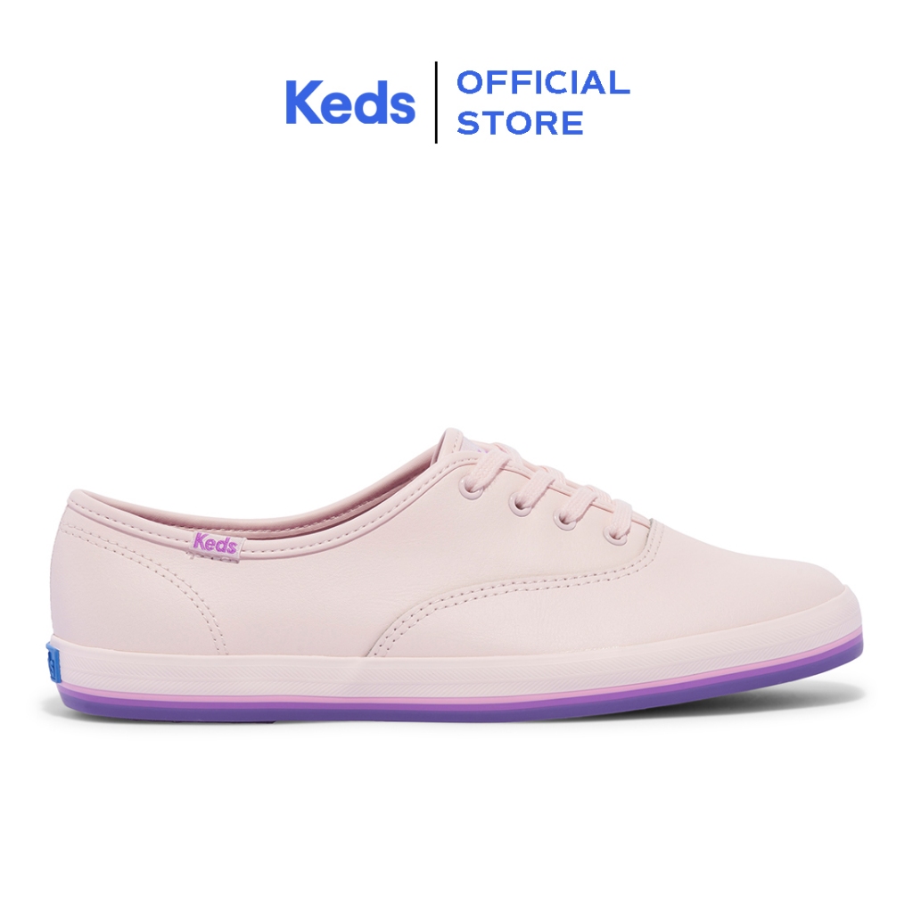 Keds Womens' Champion Leather Bottom Foxing Stripe Pink/Purple (WH68175 ...
