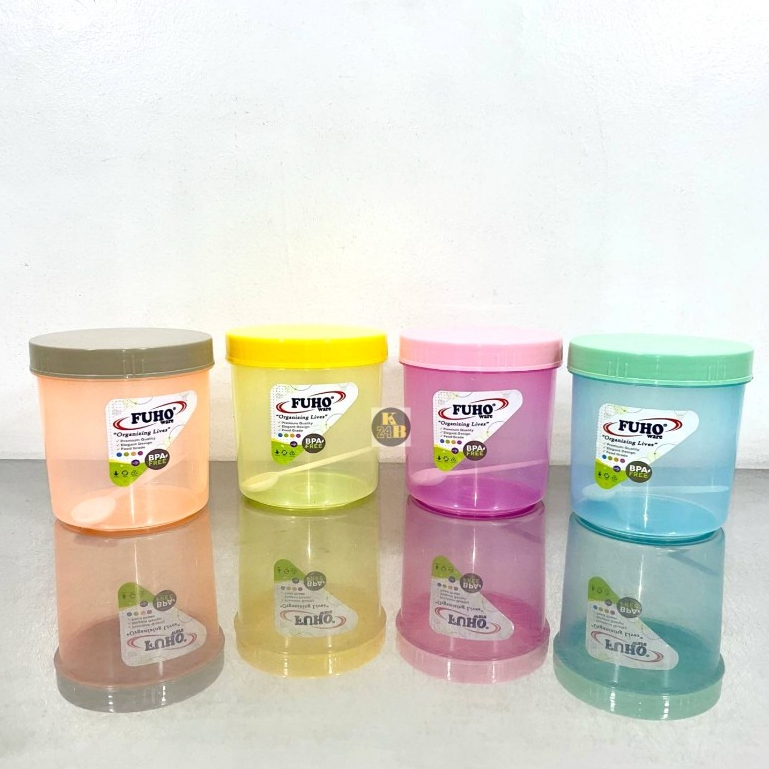 Fuho Round Canister Stackable Mayo Jar with Spoon and Cover (Random ...