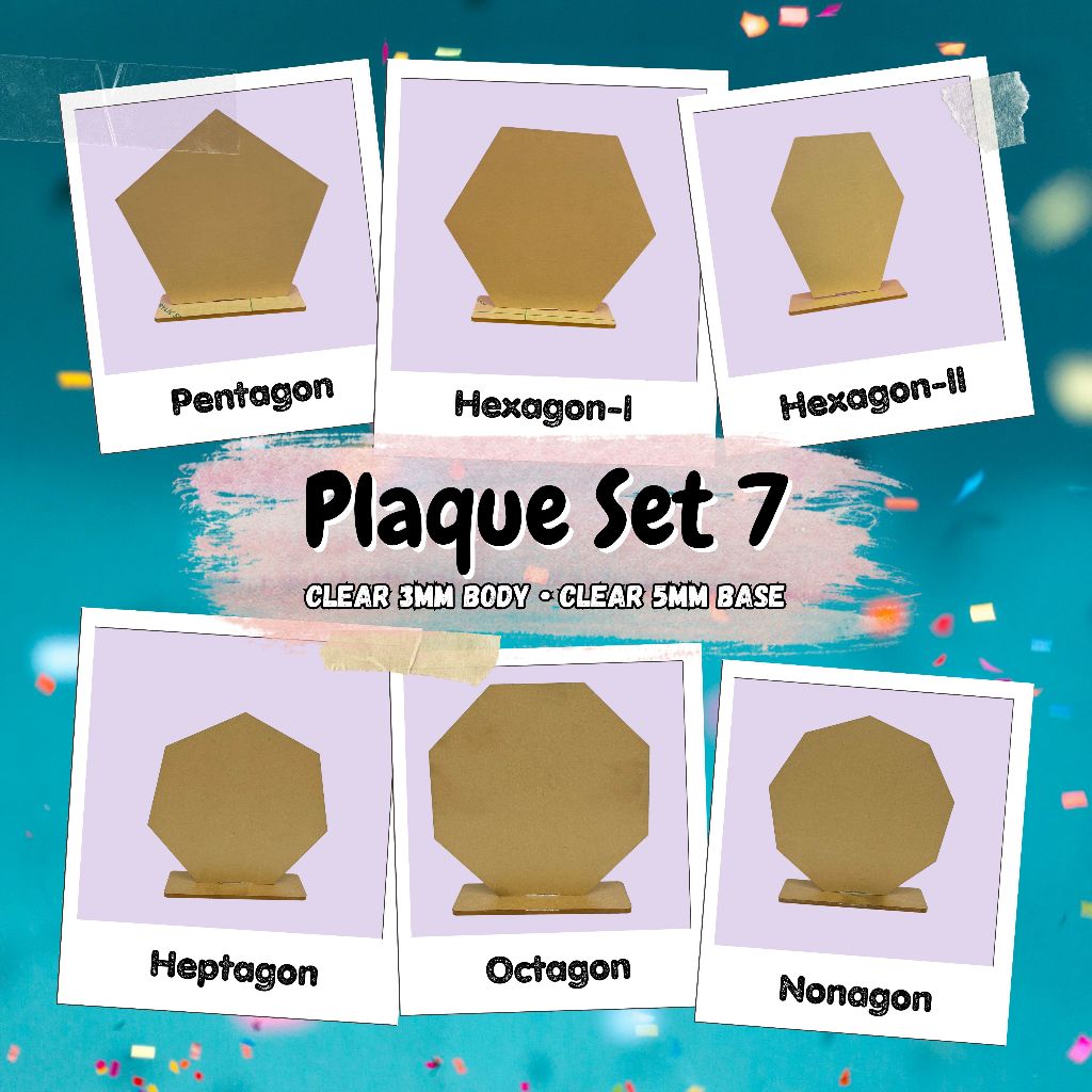 Clear Acrylic Blank POLYGON Plaque [3mm] [Height: 6-8 inches][Base ...