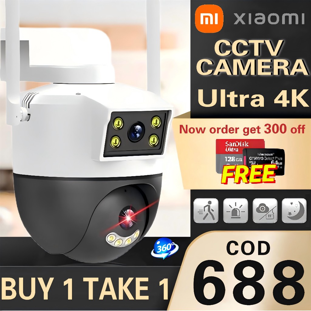 XIAOMI CCTV Camera Wifi Connect to Cellphone Dual Lens 50MP UHD Smart ...