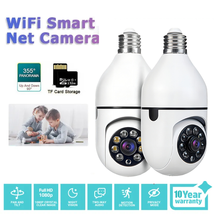 V380 Pro Cctv Bulb Camera 360 Panoramic With Built-In Microphone ...