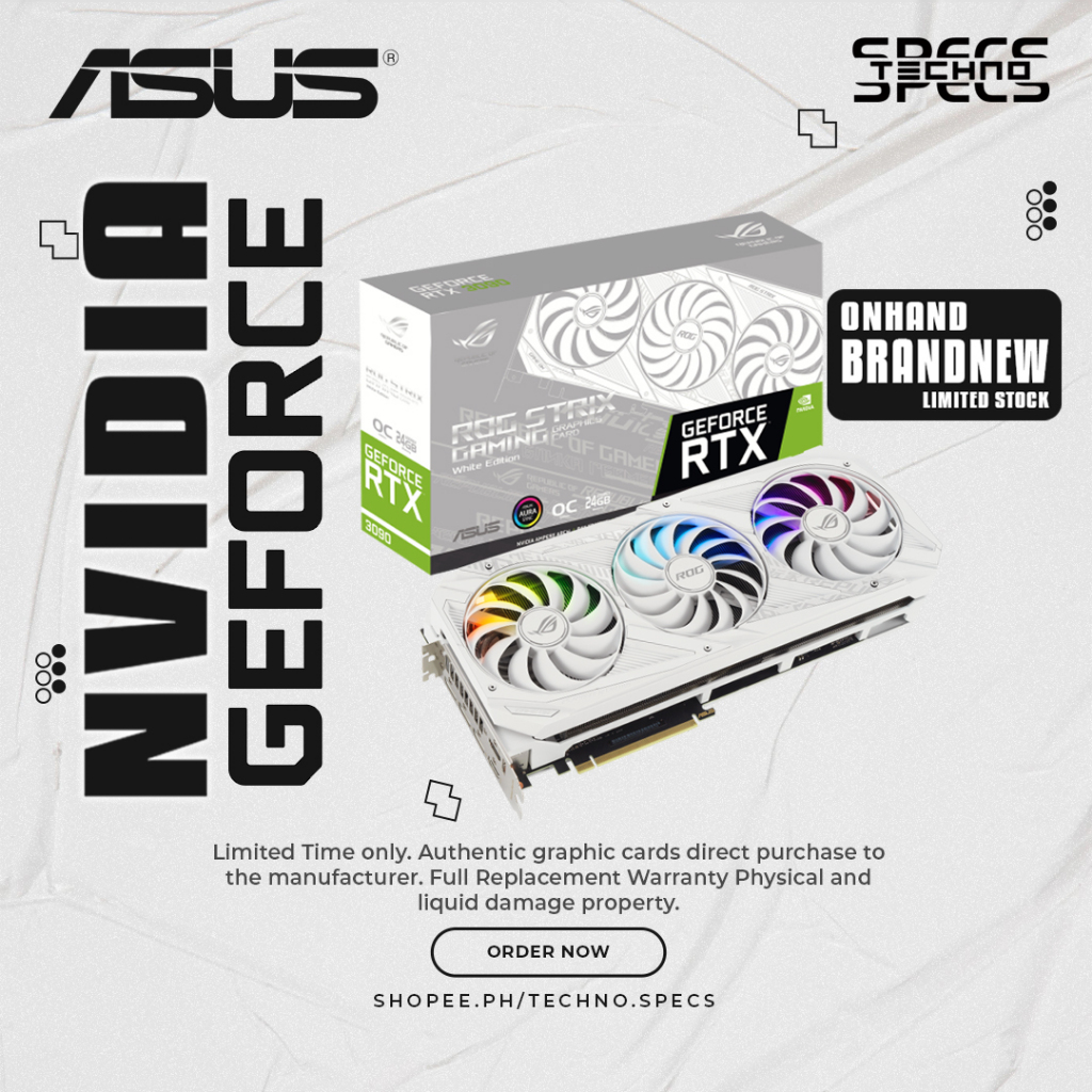 ASUS ROG GeForce RTX 3090 GAMING OC Edition WHITE 24GB GDDR6X | Shopee ...