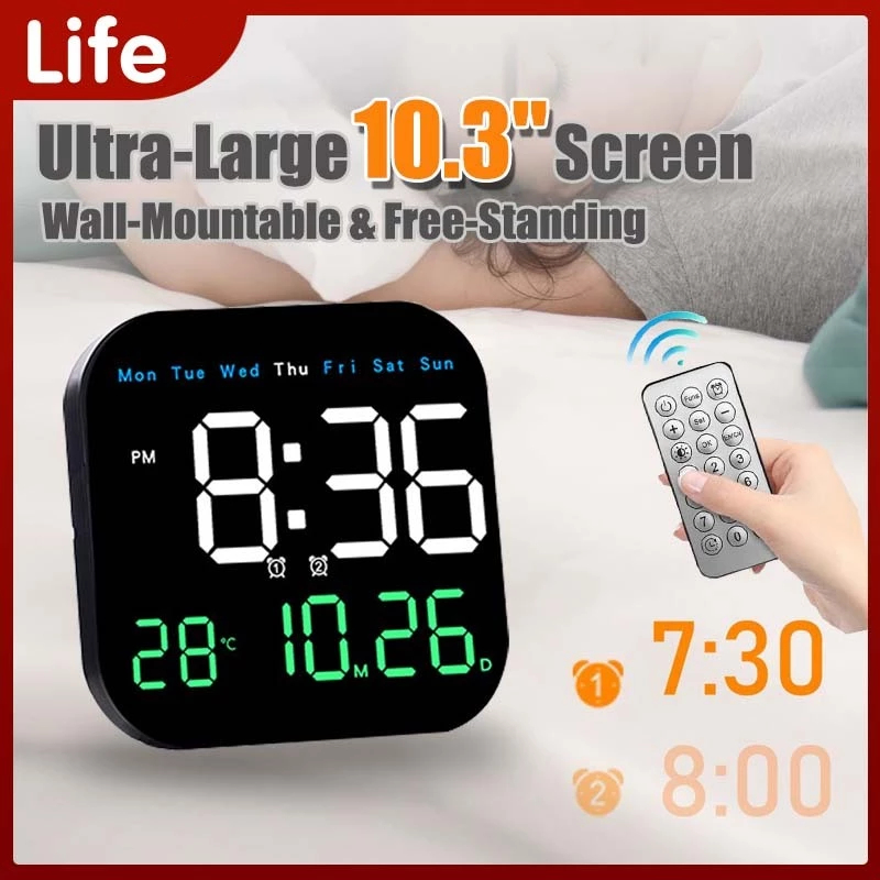 6650 Square Digital Alarm Clock with Timer And Countdown Remote Control ...