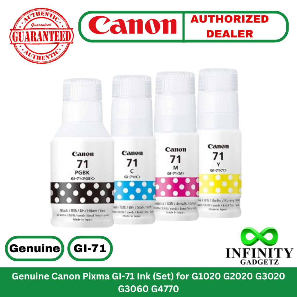 Genuine Canon Pixma GI-71 Ink (Set) for G1020 G2020 G3020 G3060 G4770 ...