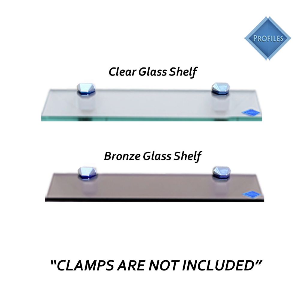 PROFILES Home Bathroom Wall Glass Shelf 6"x 15" x 8 mm Glass Shelf ONLY ...