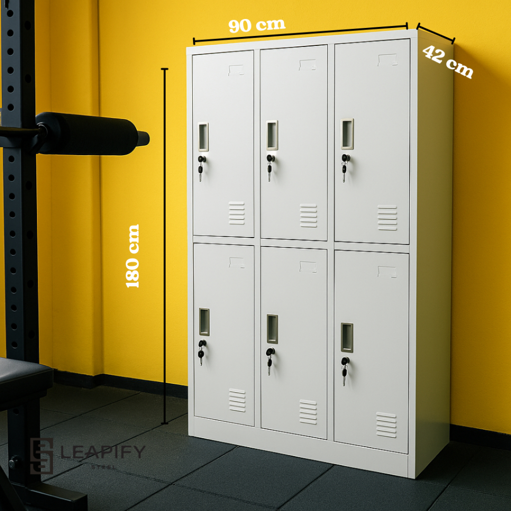 RACHEL | Industrial 6-door Steel Locker in Matte White by Leapify Steel ...