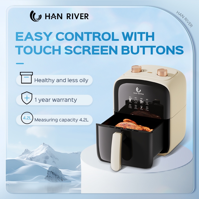 HAN RIVER Air Fryer Multi-functional Oil Free Non Stick Beige 4.2L ...