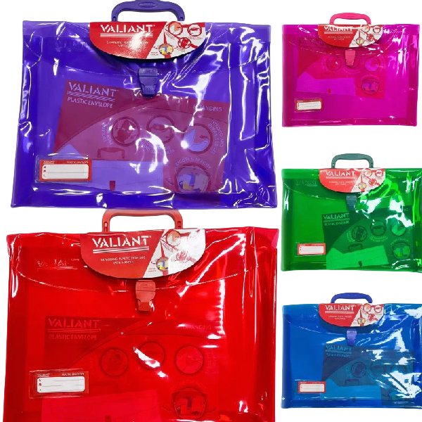 Expanding Colored Long Plastic Envelope with Handle Pushlock and Zipper ...