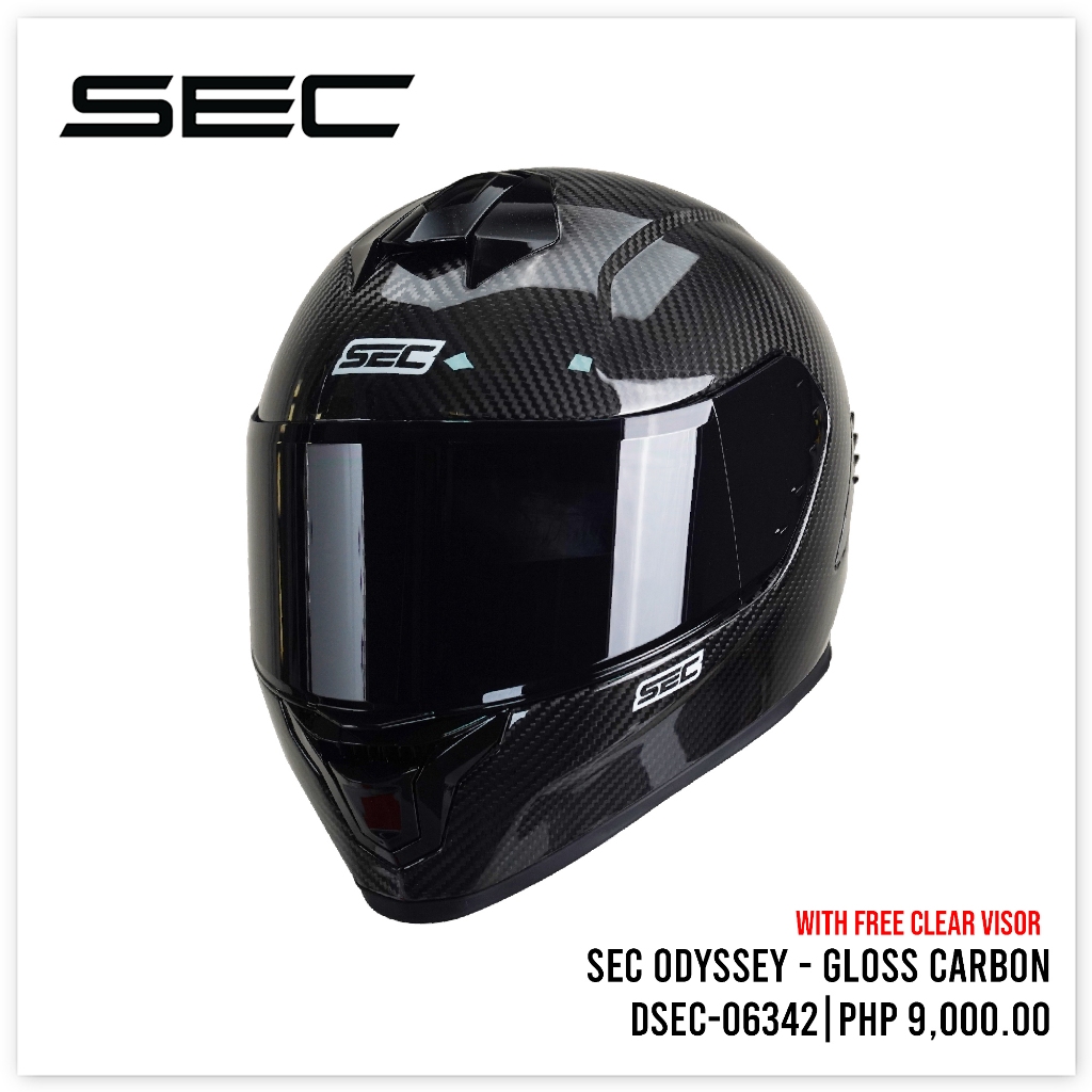 Sec Full Face Helmet For Motorcycle Carbon - Odyssey Gloss (M-XL ...