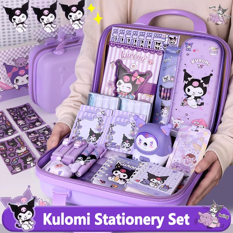 Sanrio Kuromi Student Stationery Set Gift Box Student Stationery Ruler ...