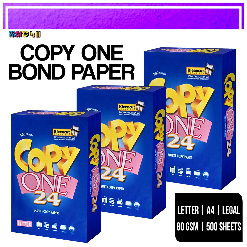 80gsm Copy One Bond Paper Ultra White Copy Paper Short/A4/Long Size ...