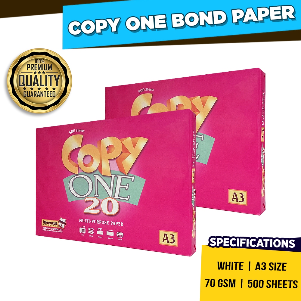 1 ream - Copy One Bond Paper 70gsm A3 Size (500sheets per ream ...