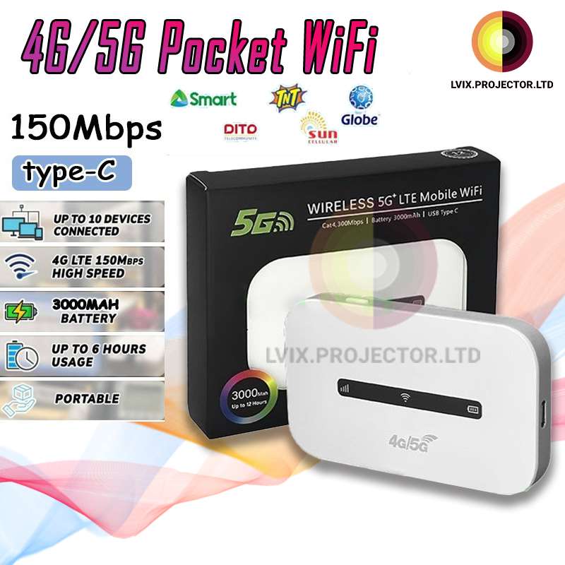 M6 4G/5G WIRELESS ROUTER Pocket WiFi Openline LTE Hotspot Router Modem Sim Card 300Mbps 3000mAh ...