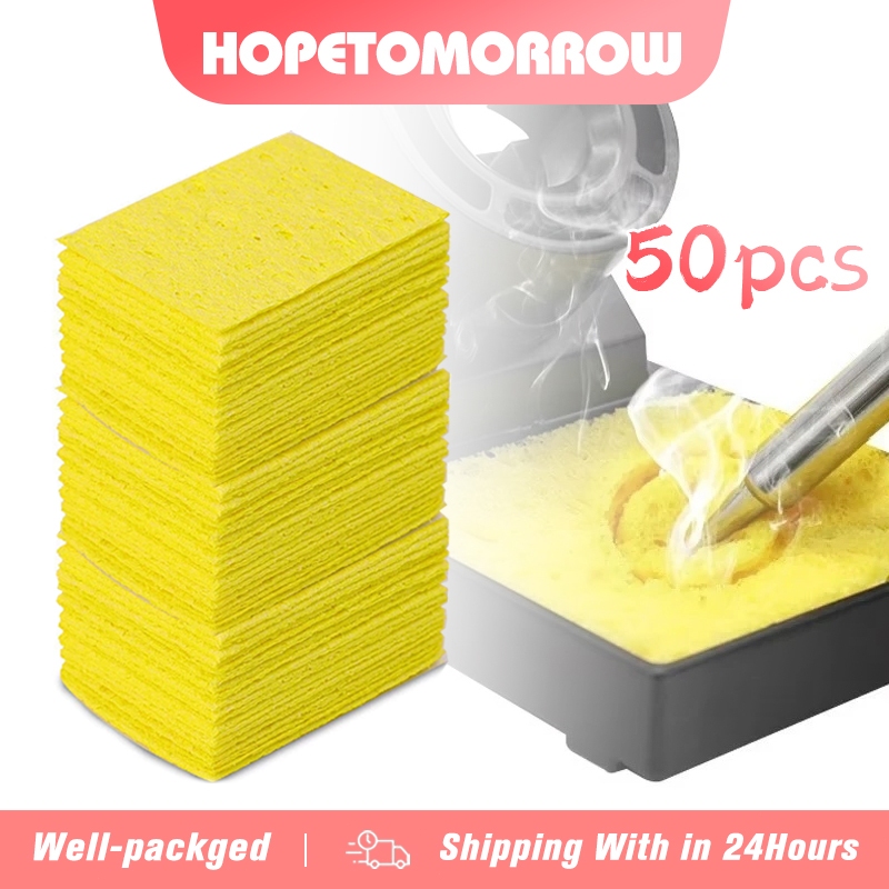 50pcs Welding Soldering Iron Tip Cleaning Sponge Replacement for ...