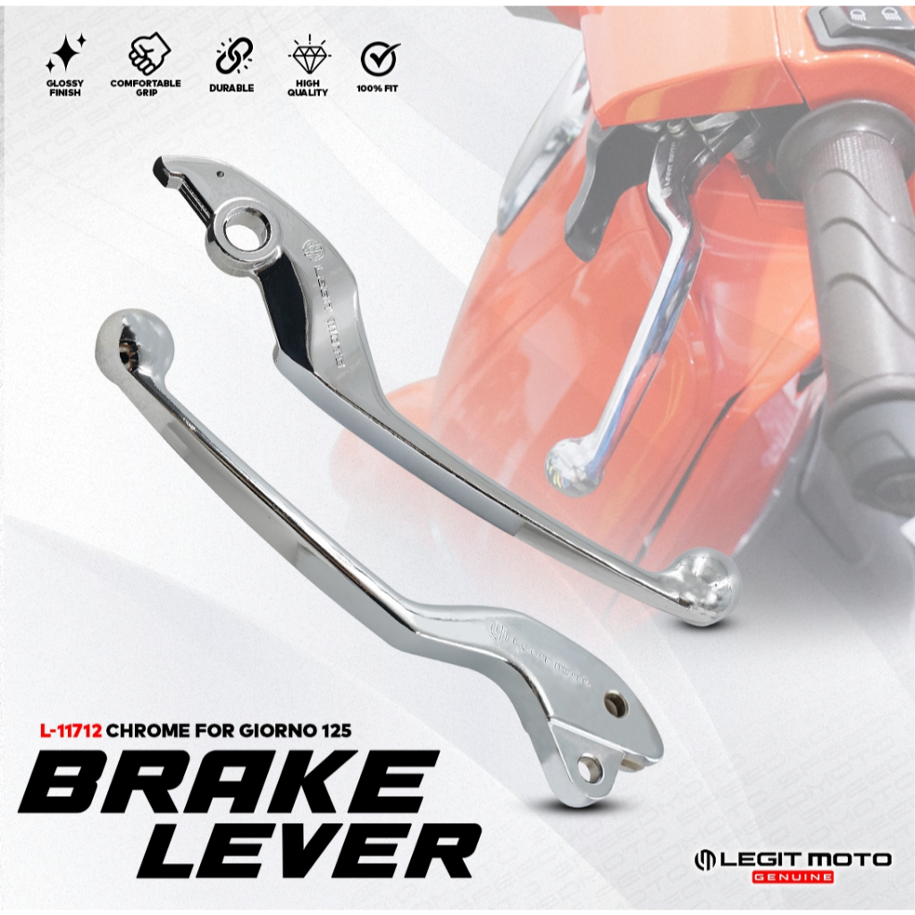 LEGITMOTO GIORNO 125 ALLOY HANDLE BRAKE LEVER CHROME LG-11712 SET W ...